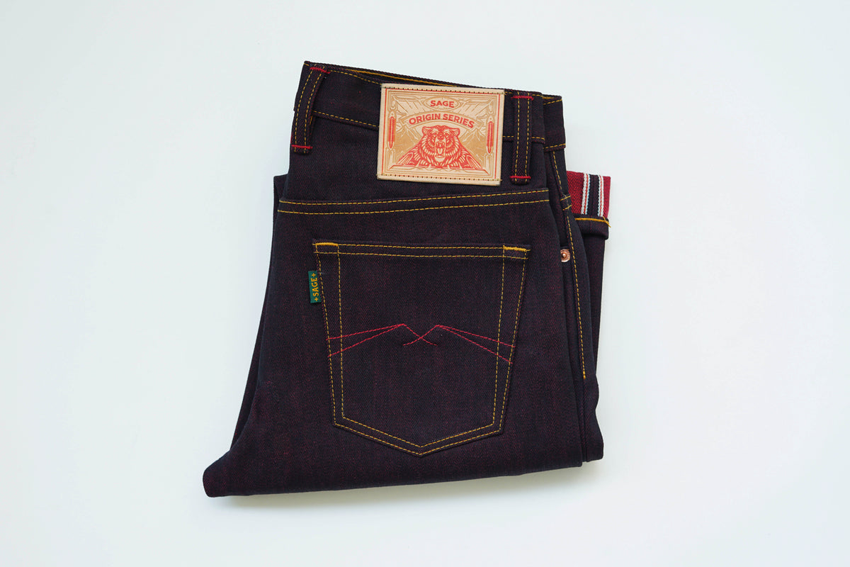 Sage Denim Origin Series : Sunbreak 14oz Sanforized Deep Indigo x Red ...